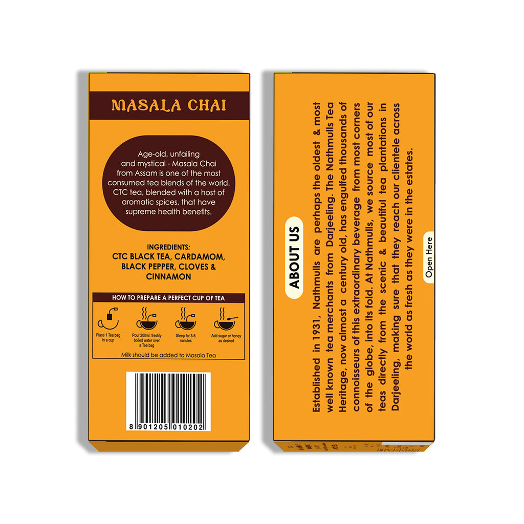 Masala Chai with Blend Spices Tea Bags – Nathmull Nandlal Tea Company ...
